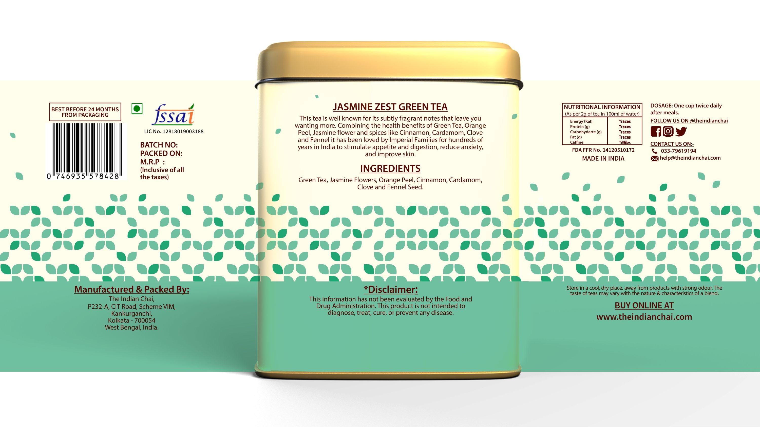 Buy Jasmine Zest Green Tea Online | The Indian Chai – TheIndianChai